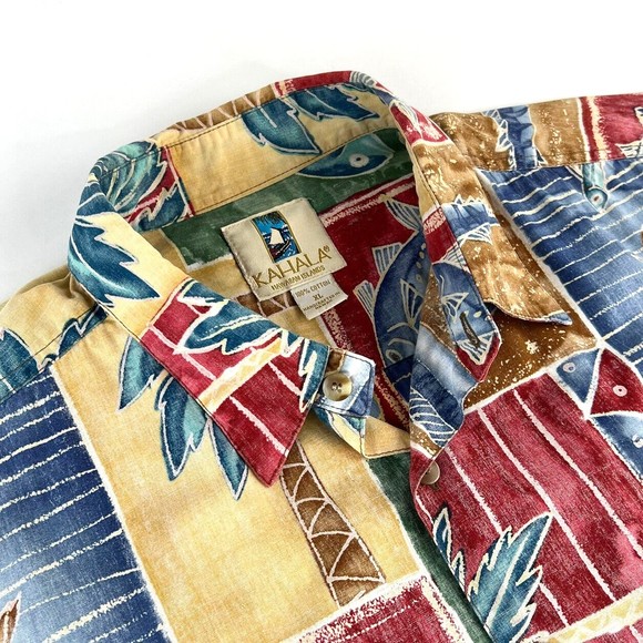 Kahala | Shirts | Vintage Kahala Mens Colorblock Fish Palm Tree ...